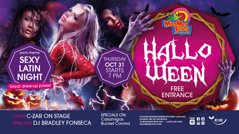 Beware of Utterly Scary Partygoers at MooMba’s Halloween Party | Aruba.com