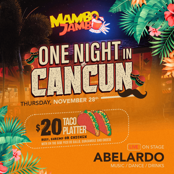 Freuen Sie sich auf eine Nacht in Cancun im Mambo Jambo! | Aruba.com